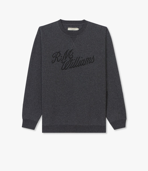 R.M. Williams Script Crew Neck - Charcoal – Assef's